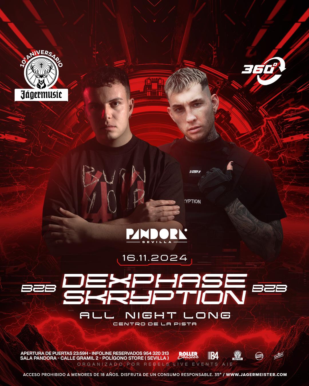 Dexphase b2b Skryption All Night Long | MonsterTicket